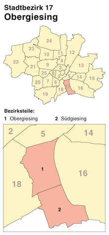 Obergiesing Stadtteil-Karte - Karte München